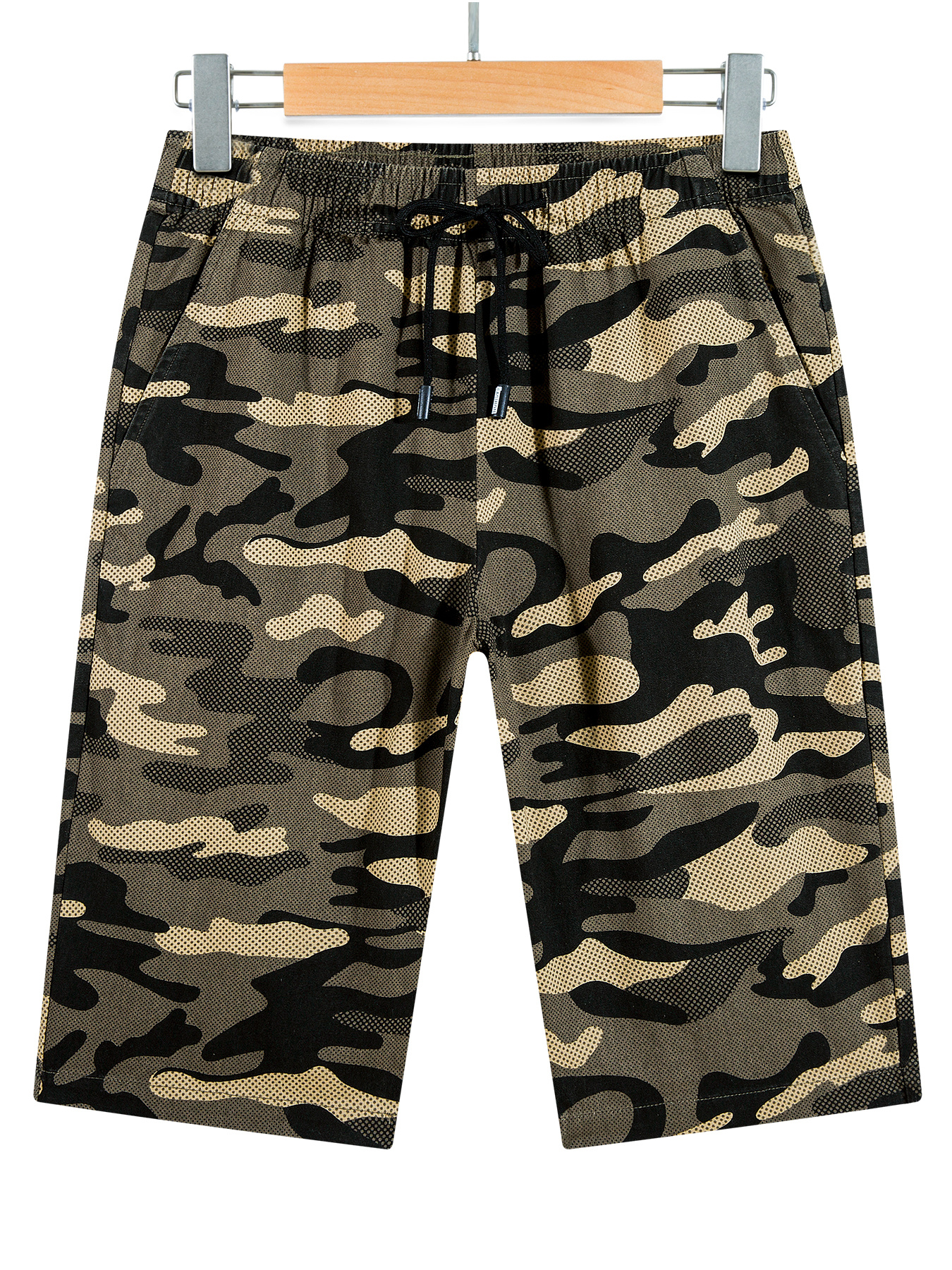 Men's Casual Camouflaged Khaki Loose Fit Cotton Drawstring - Temu Australia