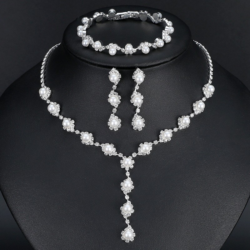flower jewelry set pendant necklace beaded bracelet - Temu Australia