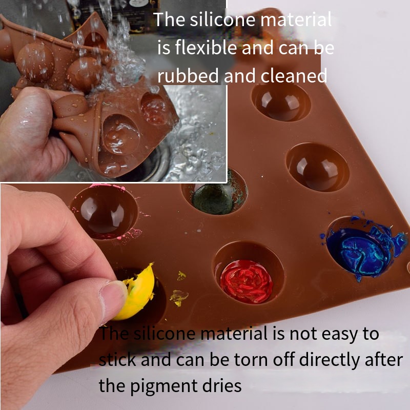 Silicone Pigment Palette Round Hole Art Gouache Watercolor - Temu Australia