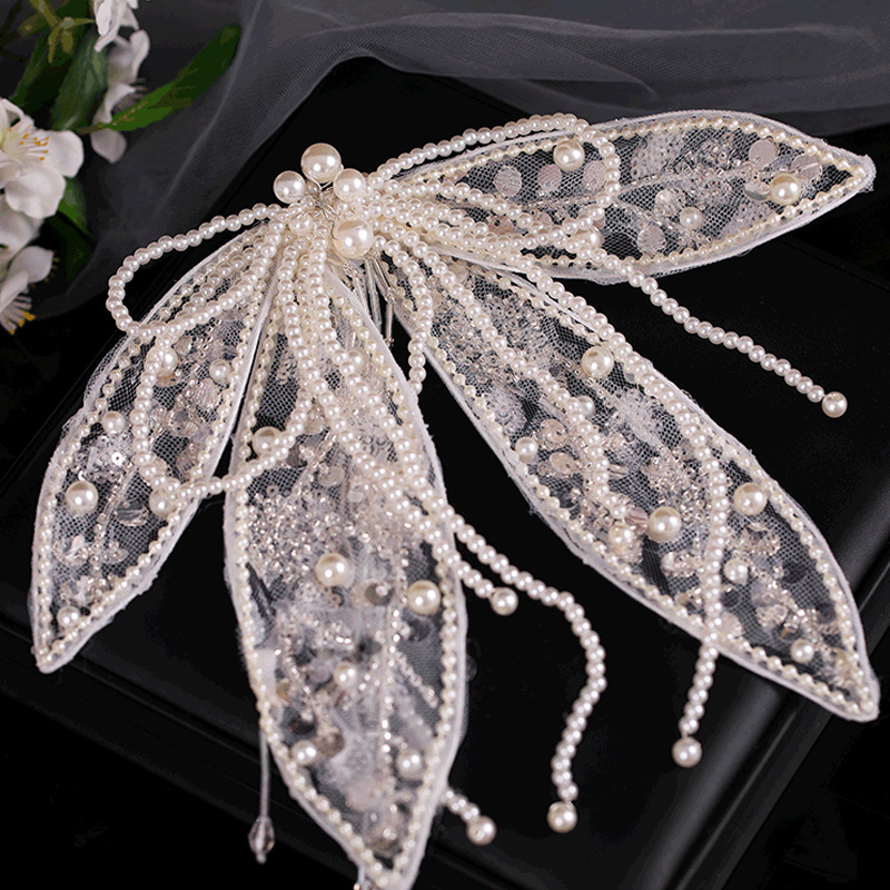 Lace Large Beaded Sequin Hair Bows For Girls Elegant Hair - Temu Australia