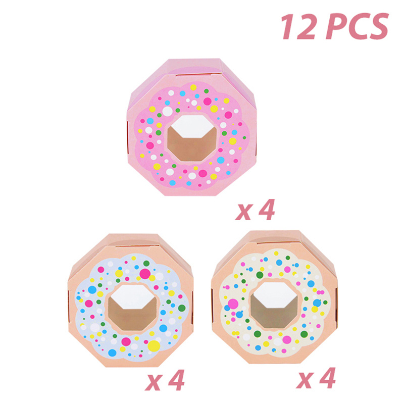 12pcs Donut Style Candy Box Polygon Donut Chocolate Biscuit Packaging ...