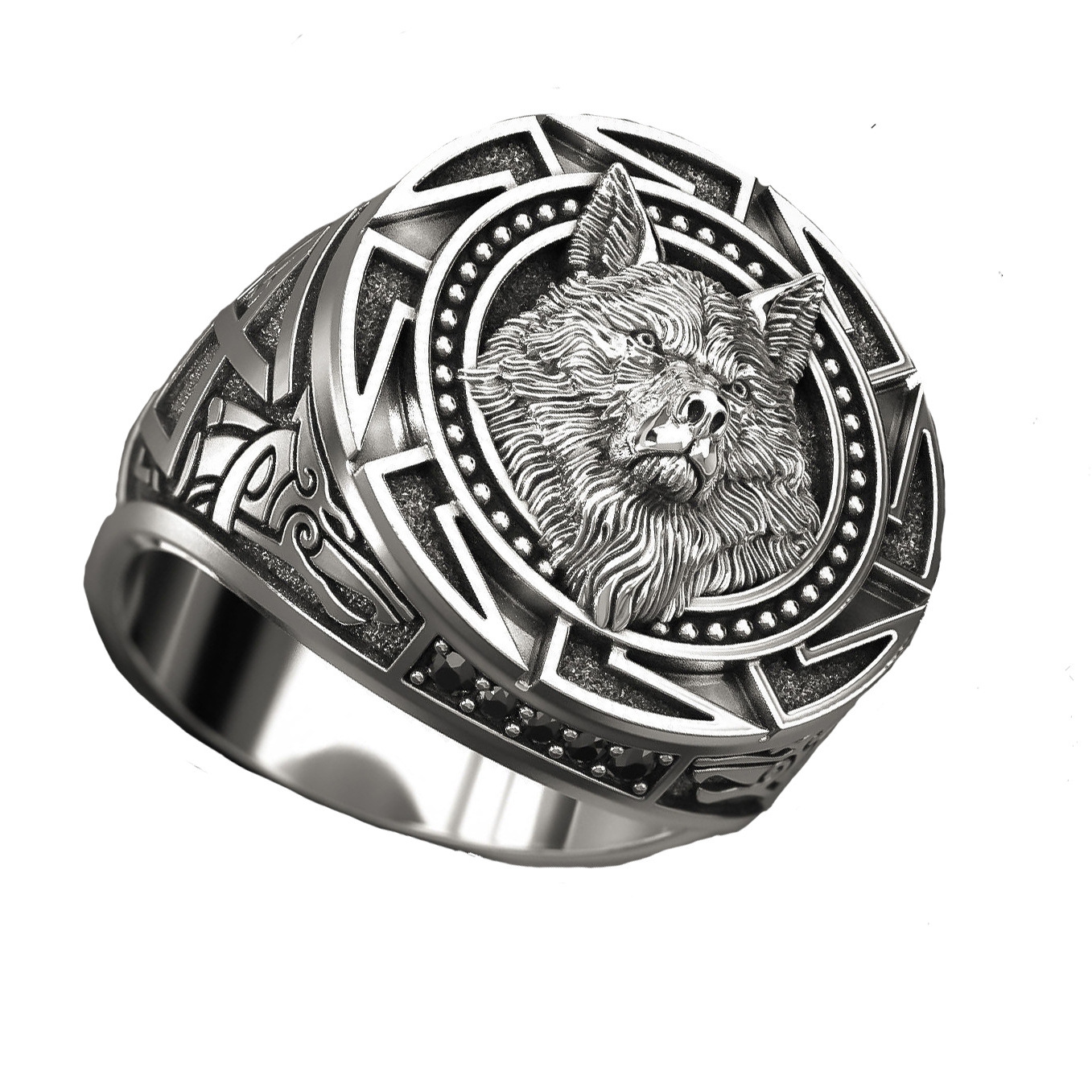 1pc Hot Sale New Viking Warrior Wolf Head Mens Ring Vintage Celtic Wolf Totem Ring - Jewelry ...