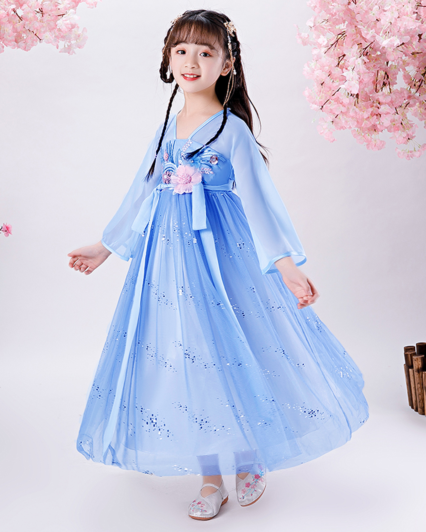Girls Antiquity Hanfu Tang Chinese Style Traditional Long - Temu
