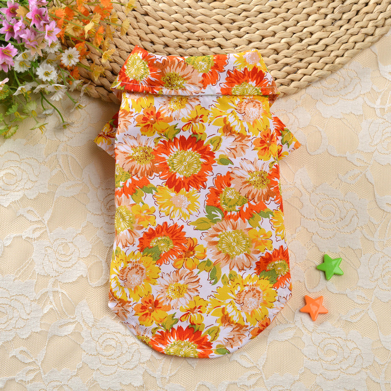 2023 And Summer Pet Dog Shirt Cute Flowers Puppy Clothes For Easter And ...