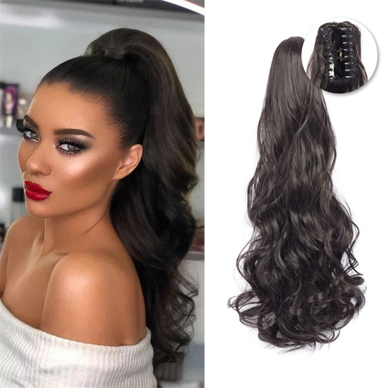 long curly wavy ponytail extension claw in women's fashion - Temu Australia