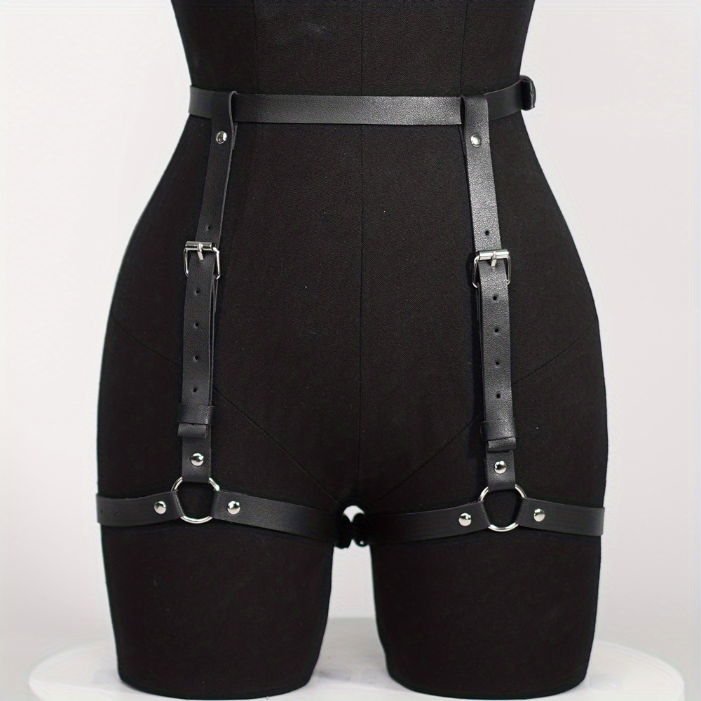 Punk Garter Belt Leg Harness Body Harness Women Y2k Pu - Temu