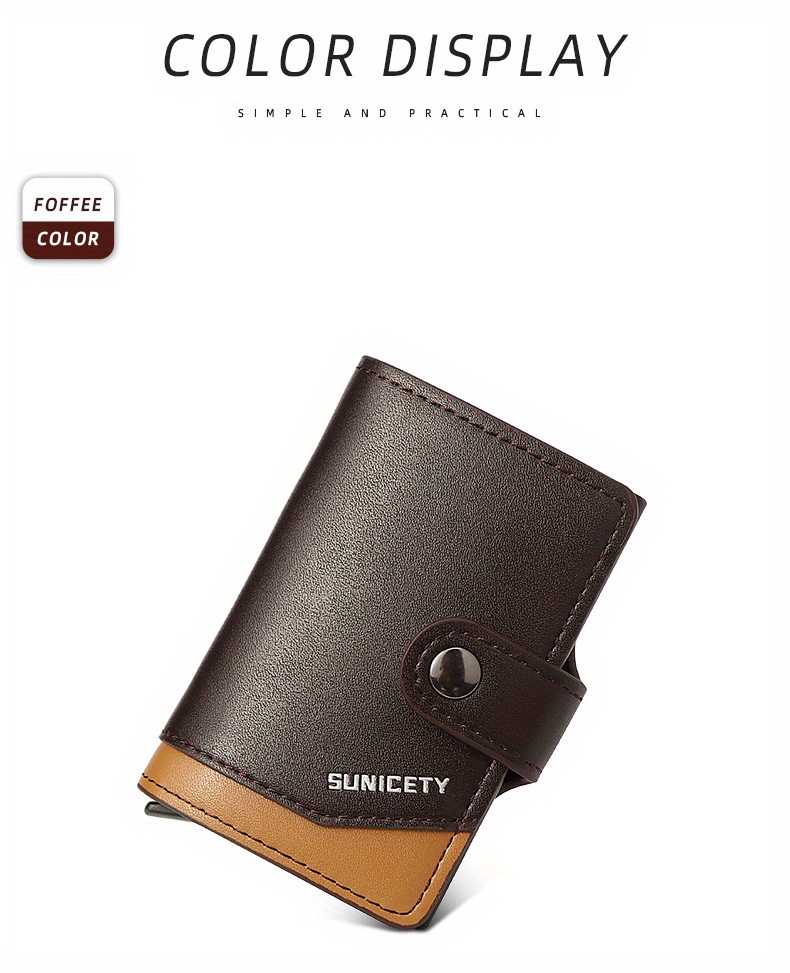 metal aluminum box automatic up pu card holder rfid credit card holder ...