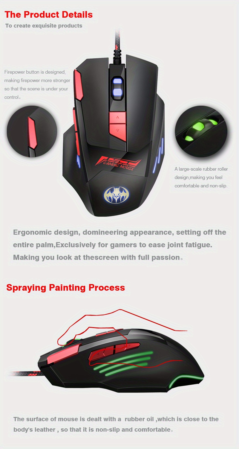 Usb Wired Optical Gaming Mouse 8 Keys Rgb Luminous Breathing - Temu