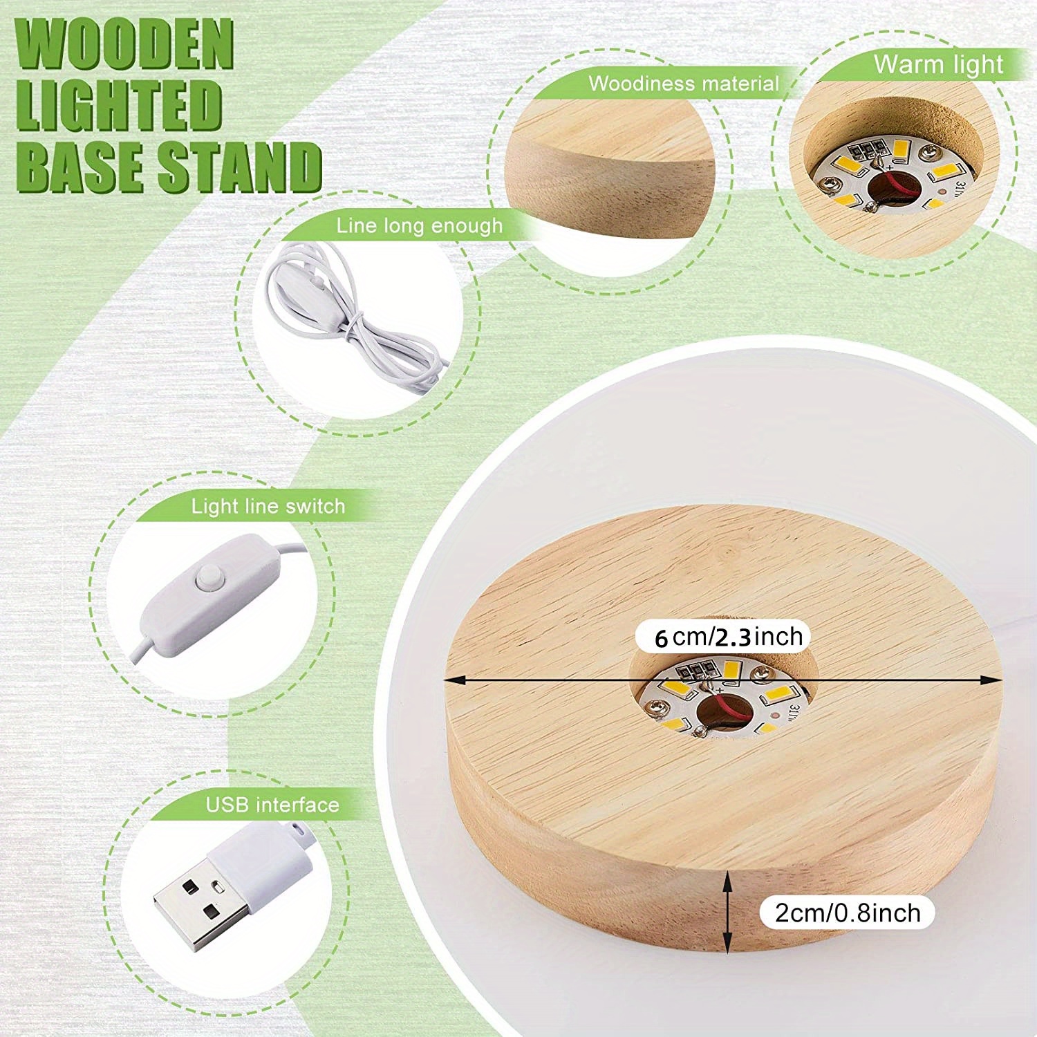 Wood Light Display Base Wooden Led Light Display Base Wood - Temu France