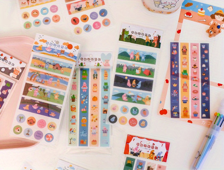 A Piece Washi Paper Stickers Music Bunny Series Creative - Temu New Zealand