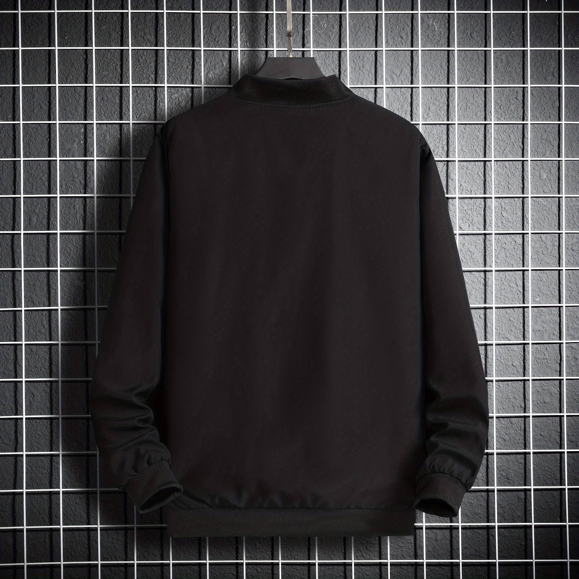 Men's Casual Varsity Baseball Collar Zipper Jackets Spring - Temu ...