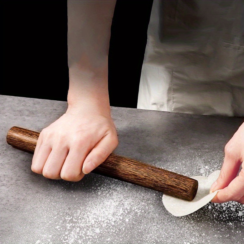 Wood Rolling Pin Home Solid Wood Rolling Dumpling Non stick - Temu