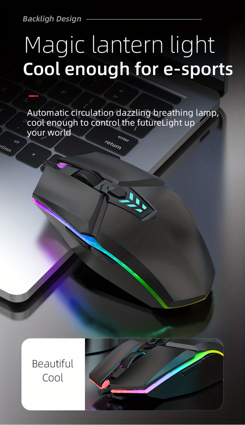 Wired Gaming Mouse Silent Rgb Lighting Effect Ergonomic - Temu Australia