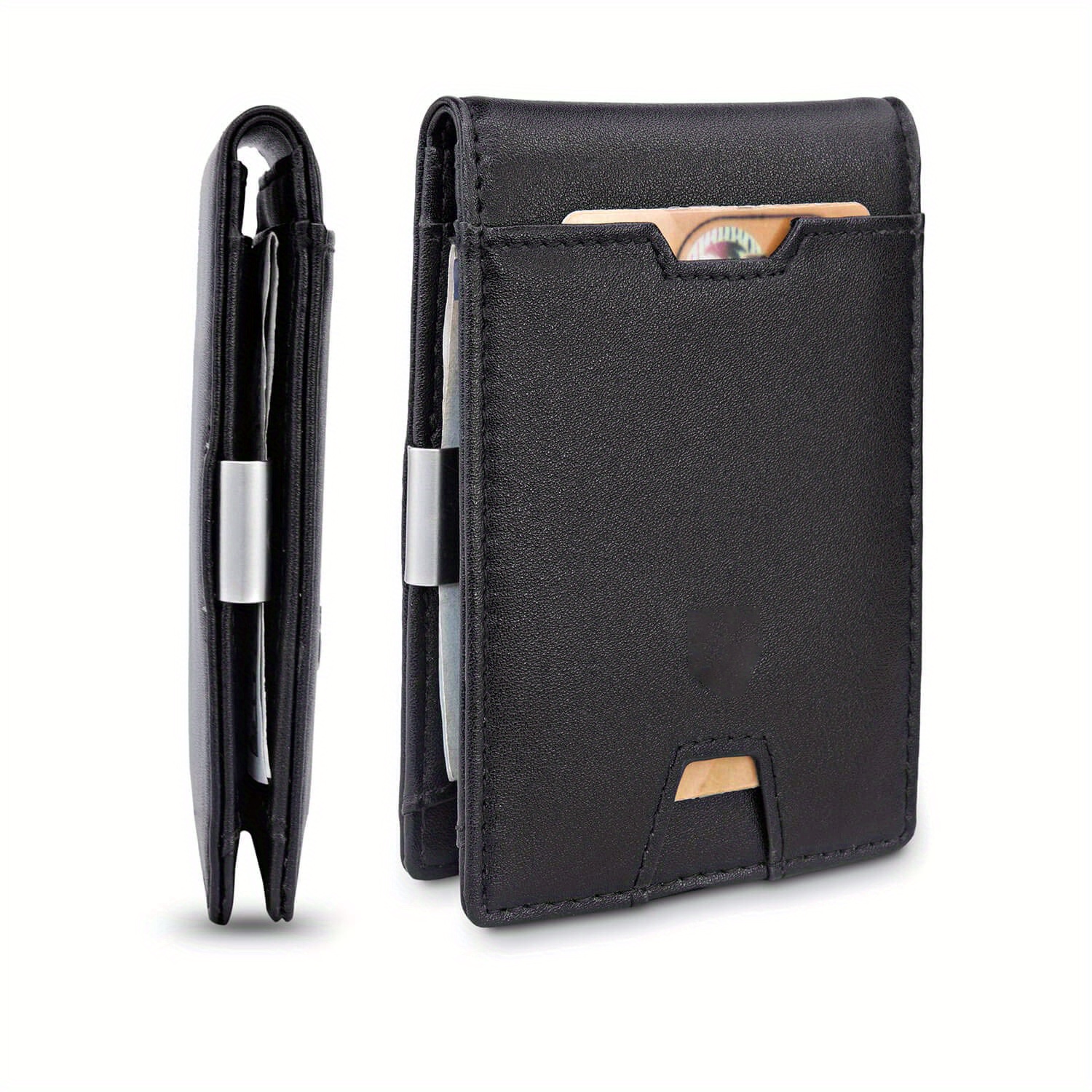 Genuine Leather Anti Theft Brush Casual Rfid Card Holder | Temu Australia