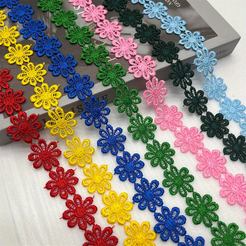2 Yards Sun Flower Embroidered Lace Ribbon Sewing Needlework - Temu ...