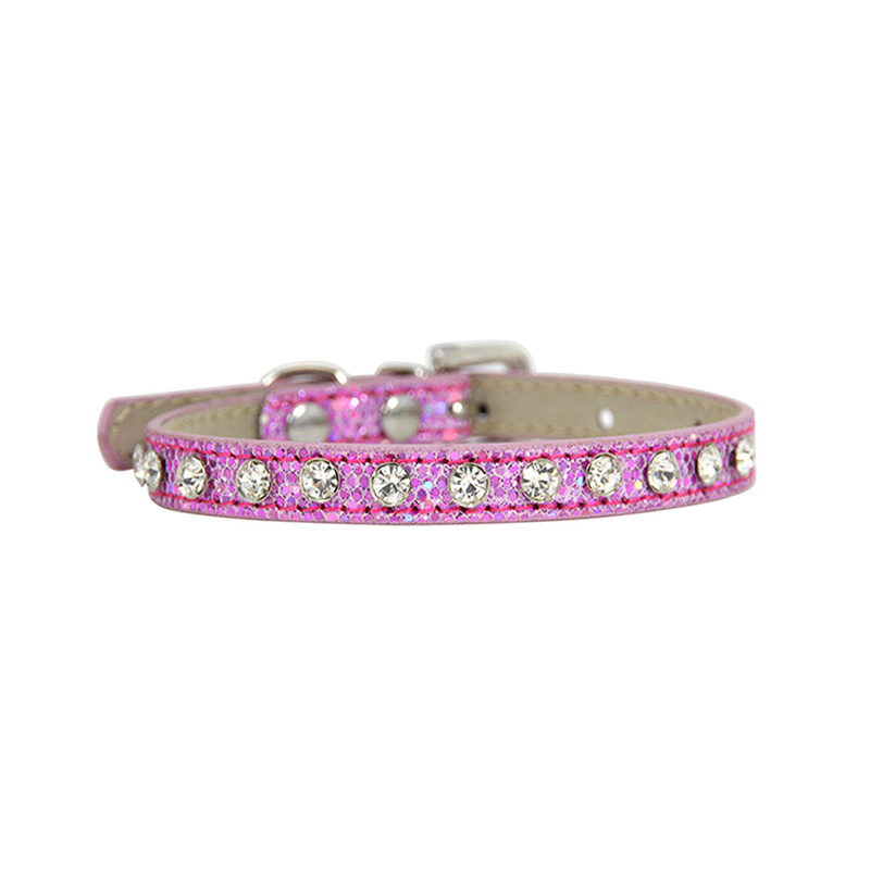 Cat Collar Rhinestone Puppy Collar Leather Strap Collars - Temu United ...