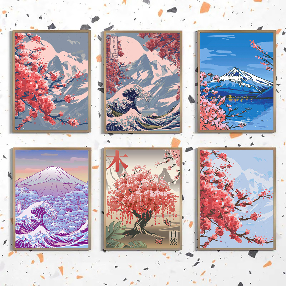 Japanese Wall Posters Wall Decals Sakura Cherry Fuji - Temu Ireland