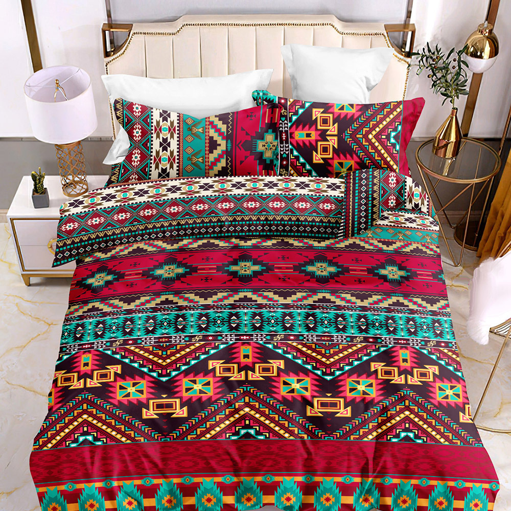 3pcs Boho Bedding Striped Geometric Bedding Bohemian Ethnic Traditional ...