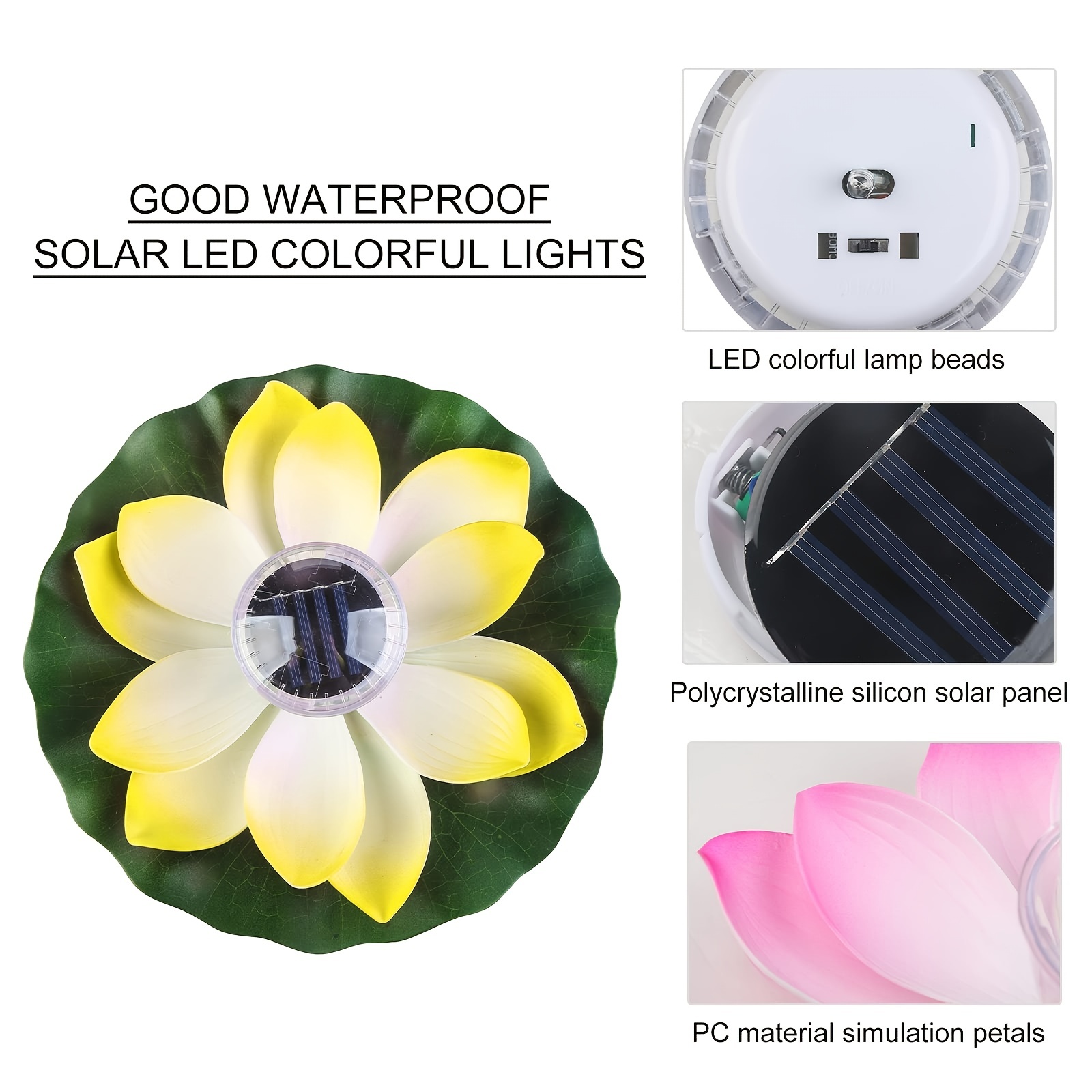 Solar Floating Lotus Lights Illuminate Garden Pond Fountain - Temu ...