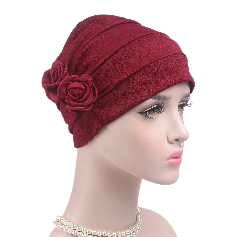Solid Color Turban Cap Hair Caps Headwear - Temu Ireland