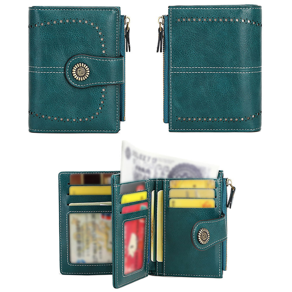 Women's Vintage Short Wallet Clutch Leather Coin Purse - Temu New Zealand