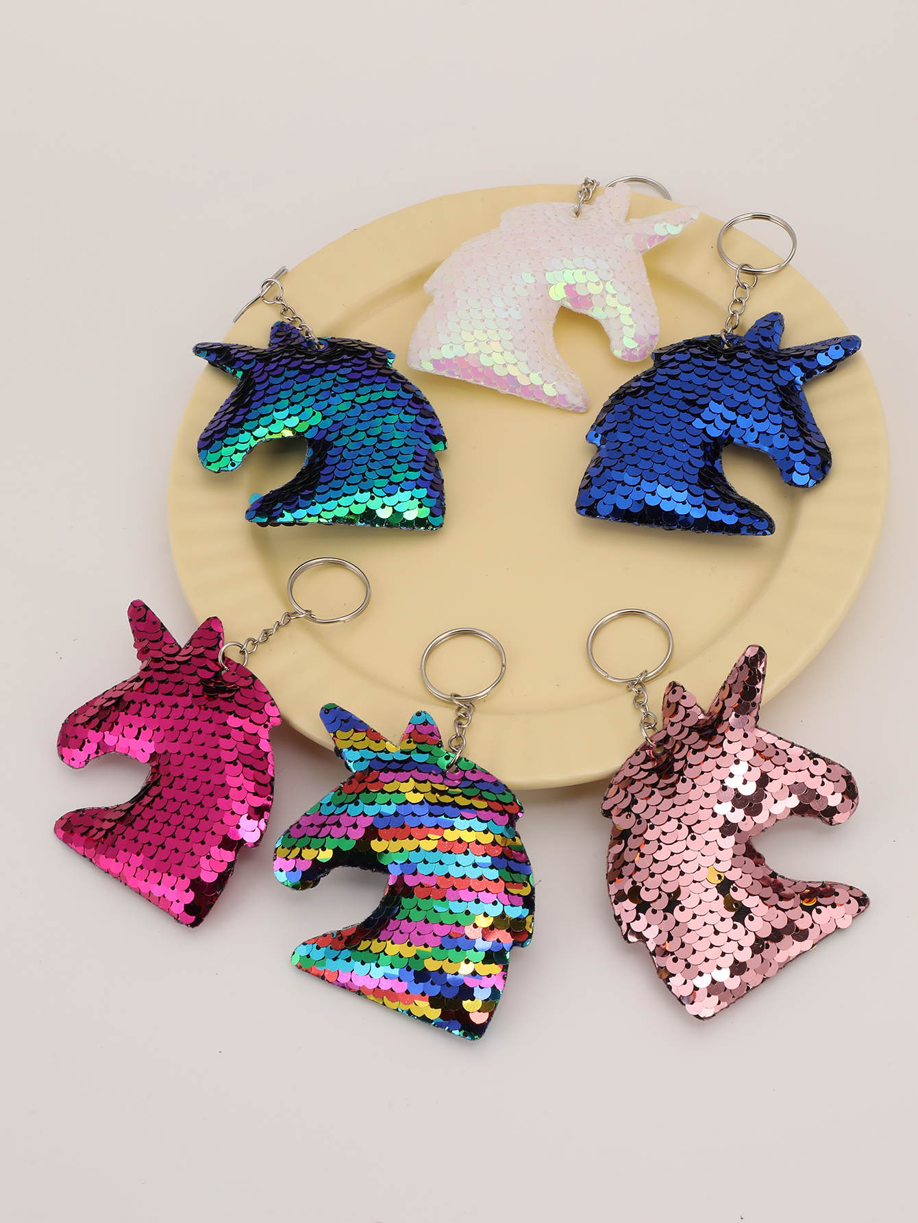 Sequin Unicorn Keychain Cute Cartoon Animal Bag Key Chain - Temu