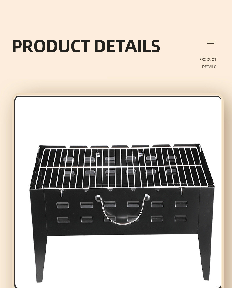 Foldable Portable Charcoal Barbecue Grill For Outdoor Picnics Camping ...