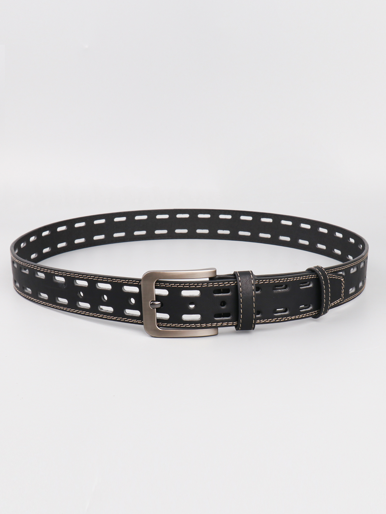 1pc pu leather belt sports fashionable mens full hole alloy pin le pu ...