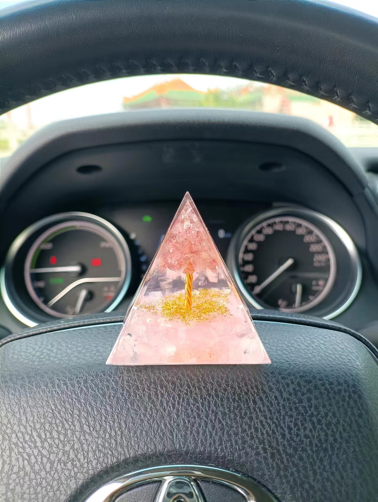 Beautiful Gift Personality Color Crystal Ball Color Gem Mix Pyramid Car ...