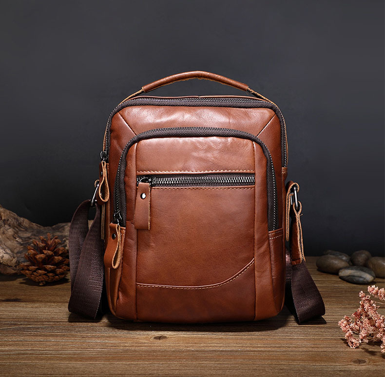 shoulder bag men' genuine leather vertical - Temu