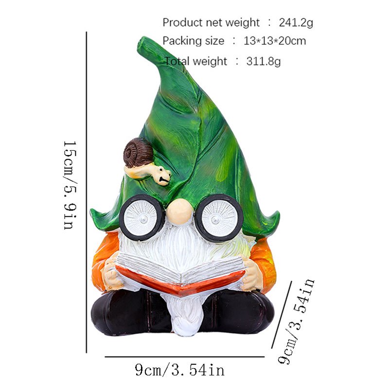 Solar Powered Dwarf Read Books, Resin Crafts, And Ornaments Of Faceless ...