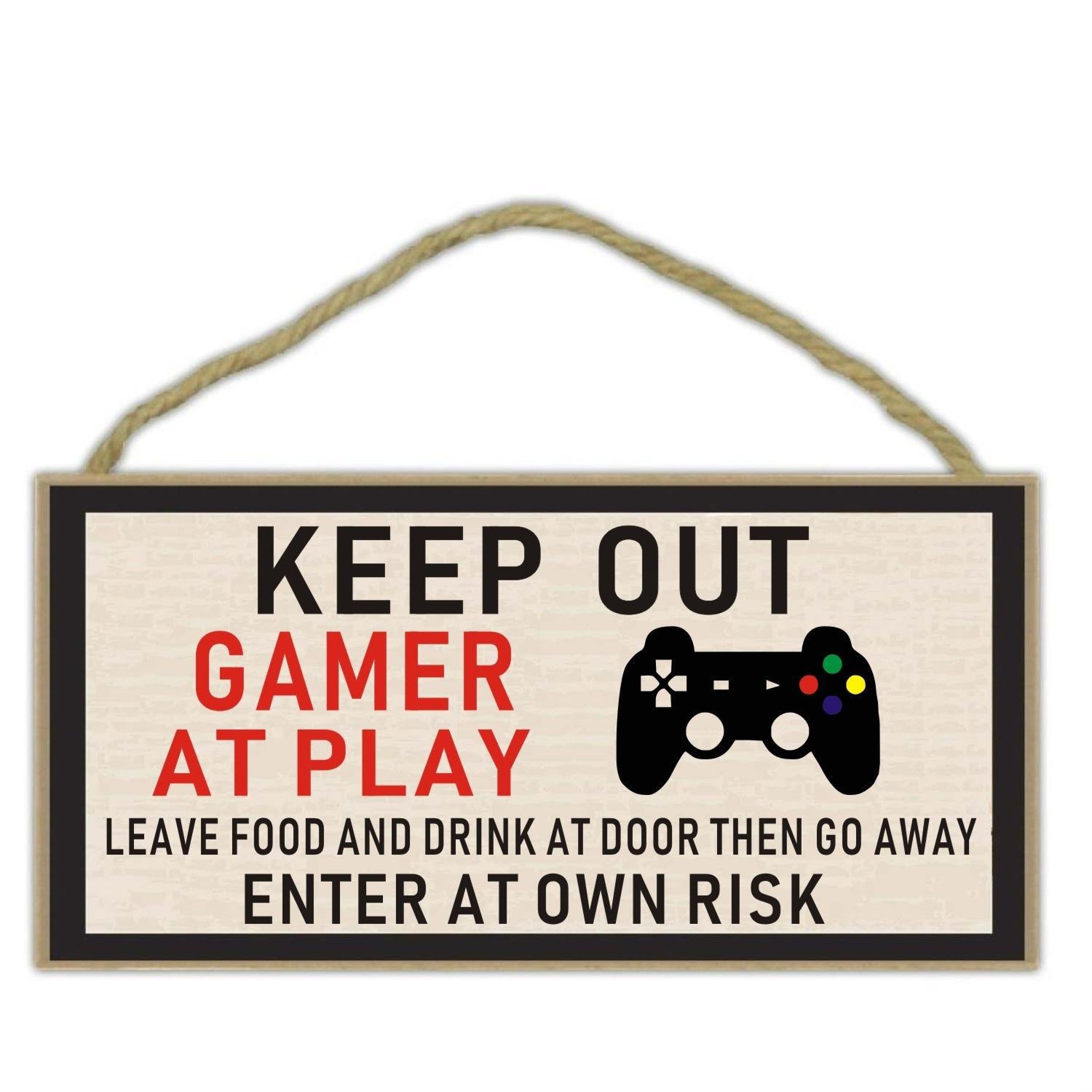 Wooden Plaques With Sayings 'keep Out Game At Play Enter At Own Risk ...