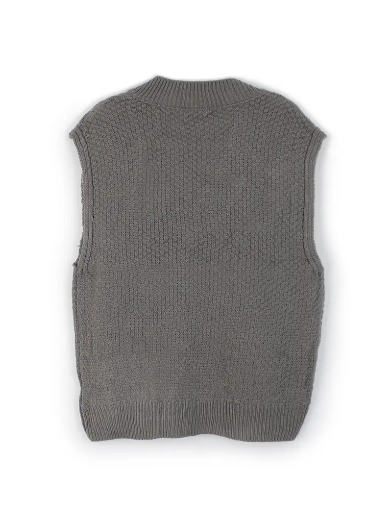 Solid Rib Knit Vest Casual V Neck Sleeveless Vest Spring Temu