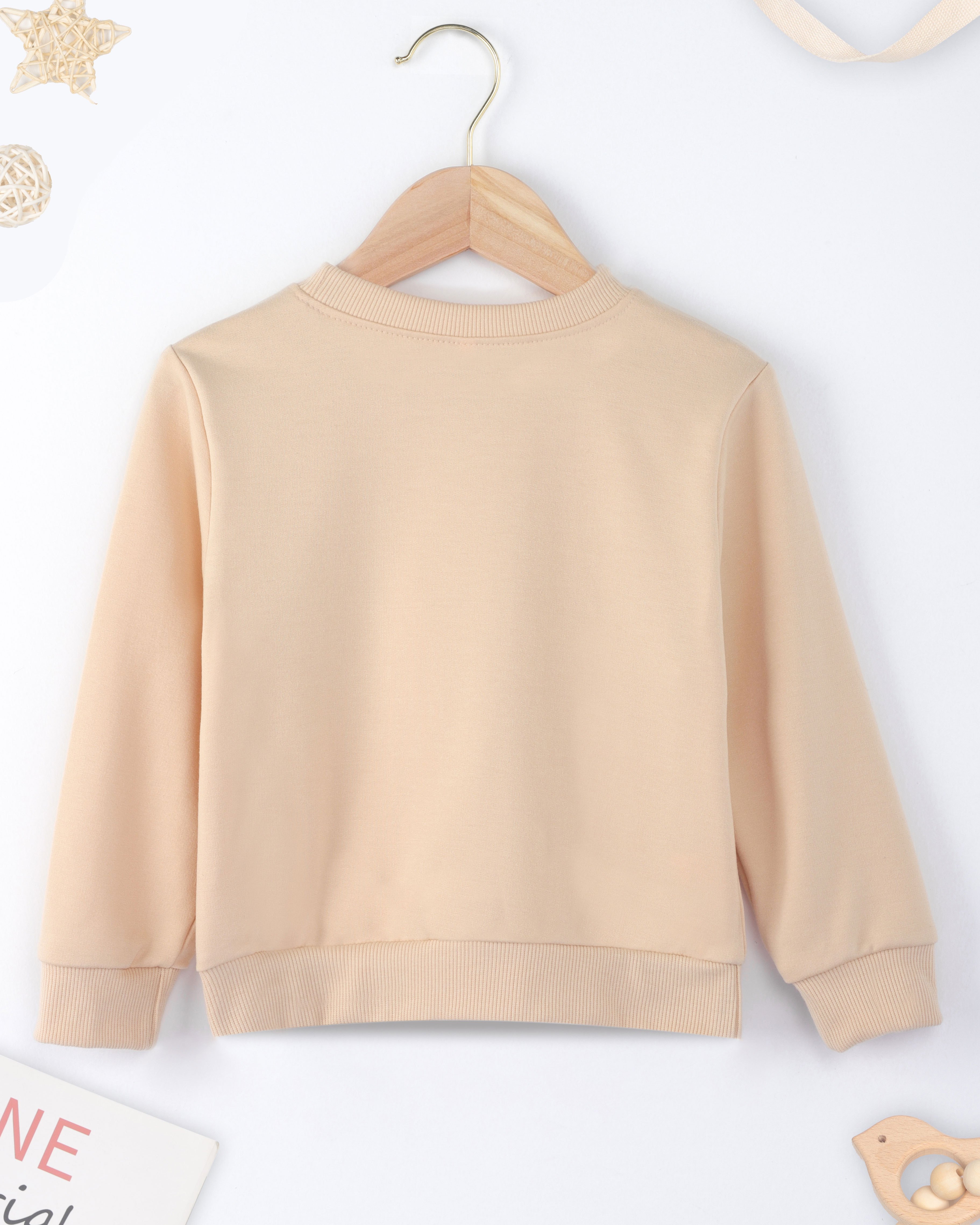 Baby Girls Sweater Heart Print Casual Comfortable Sweater, Crew Neck ...