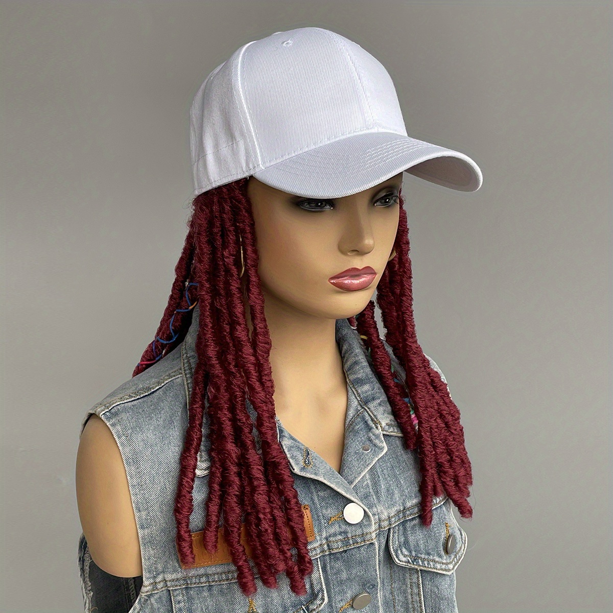 Hat Wigs Dreadlock Wigs Baseball Cap Glueless Hat Synthetic - Temu