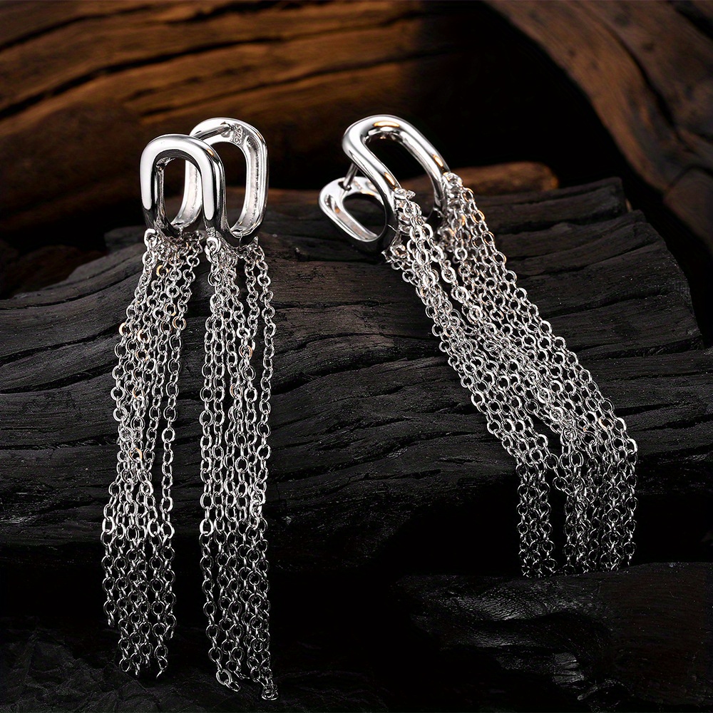 U shaped Ear Earrings Long Tassel Pendant Elegant - Temu Australia