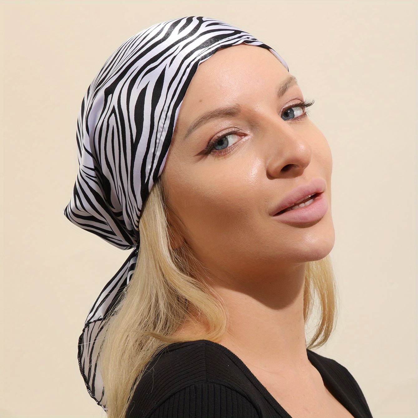 Zebra Printed Pirate Hat Women's Hair Cap Turban Strap Headscarf ...