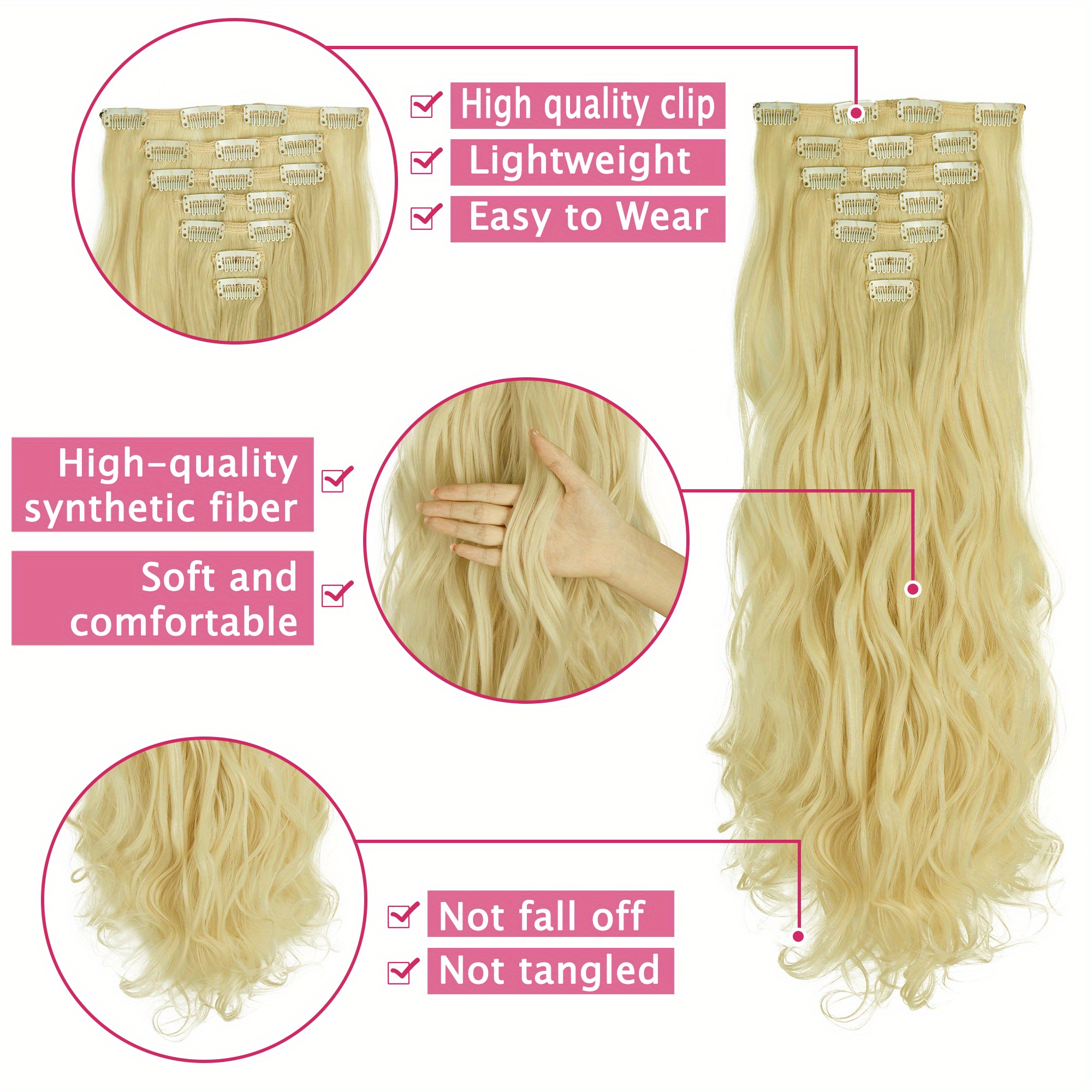 Long Hair Extensions 16 Synthetic - Temu Philippines