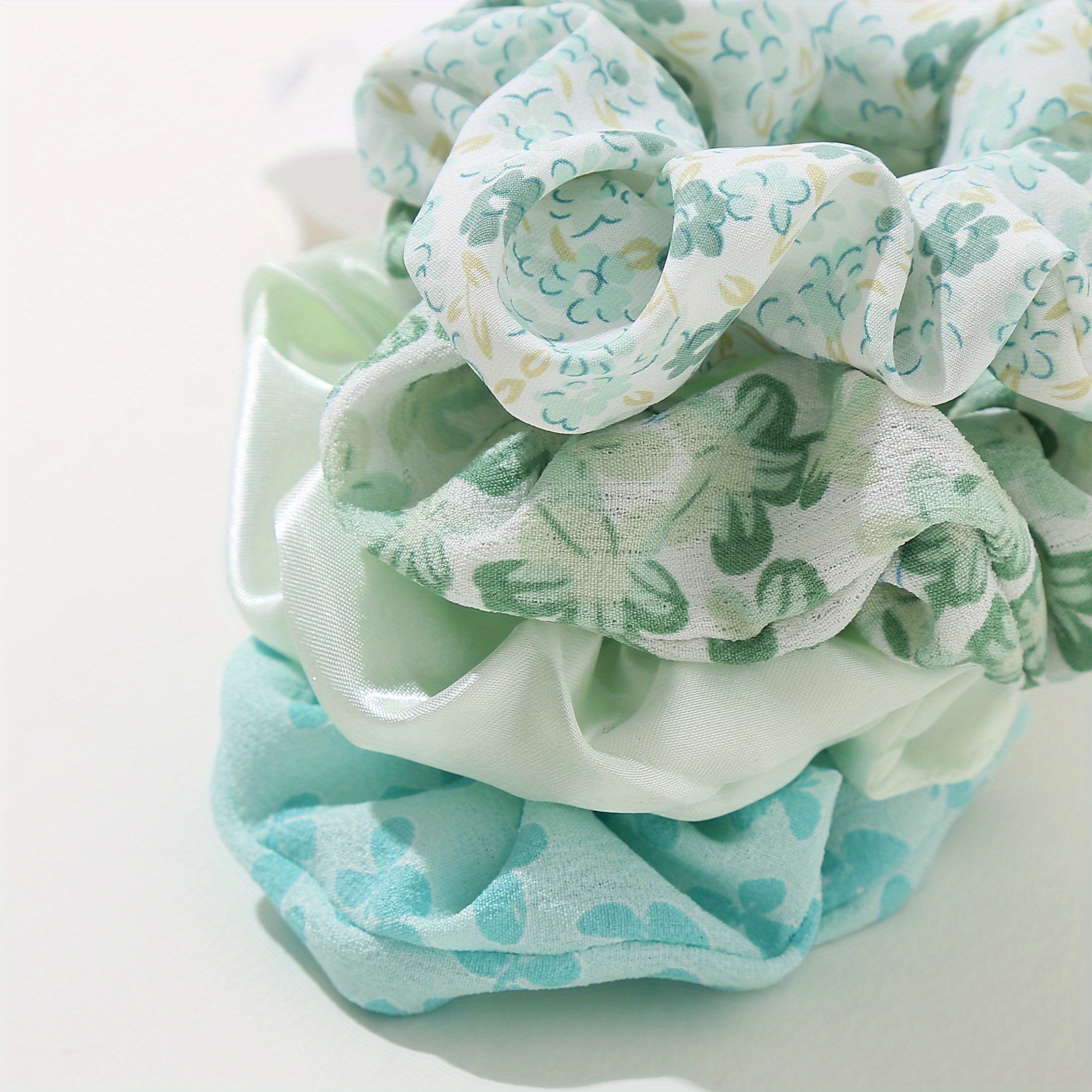 4 Uds. Lazos Cabello Moda Floral Verde Mujeres Románticas - Temu Mexico