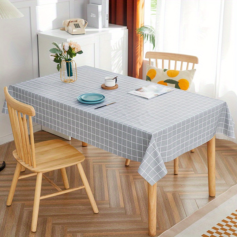 grey small grid tablecloth thickened waterproof anti - {region_name}