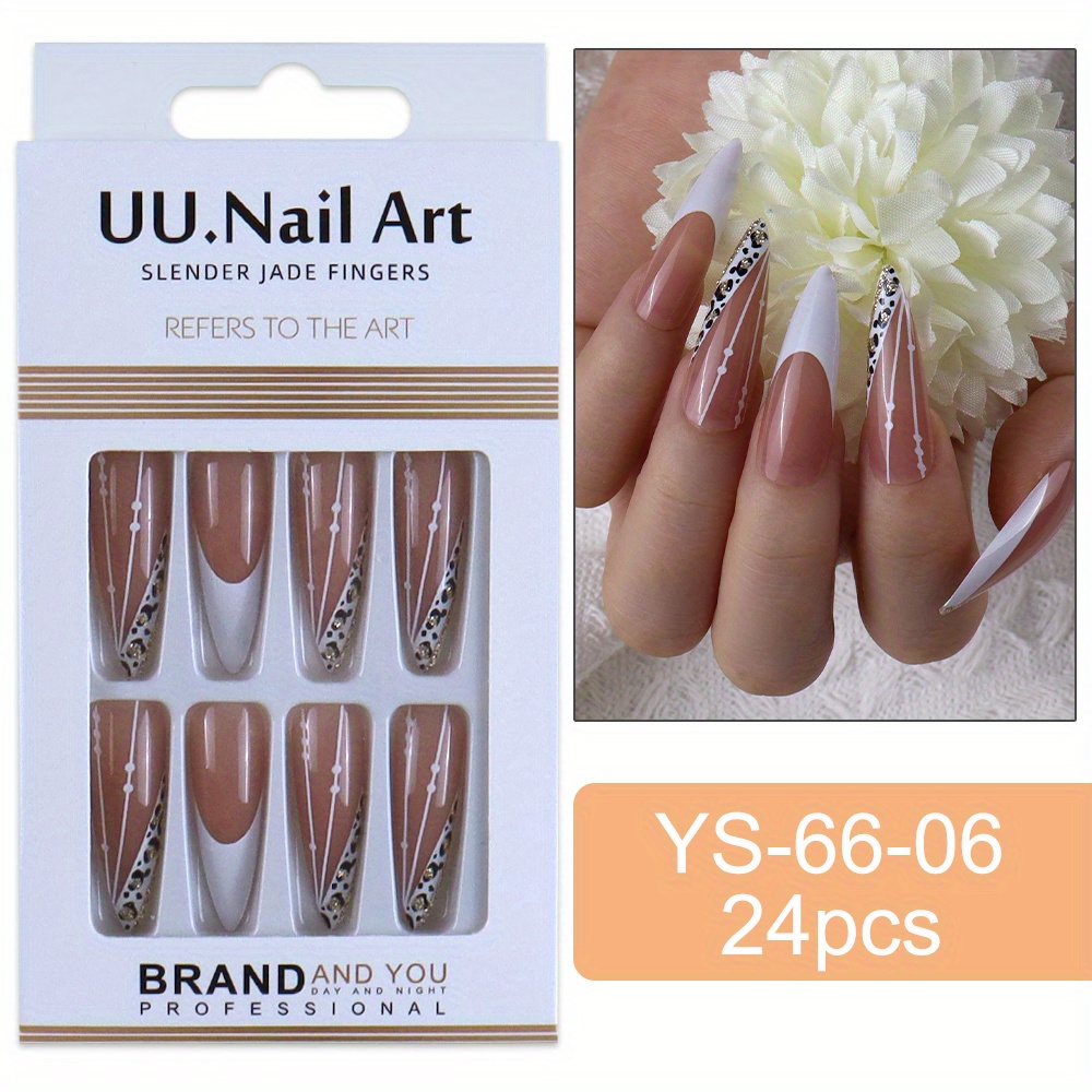 Almond Press On Nails Long Almond Fake Nails Full Cover False Nails For ...