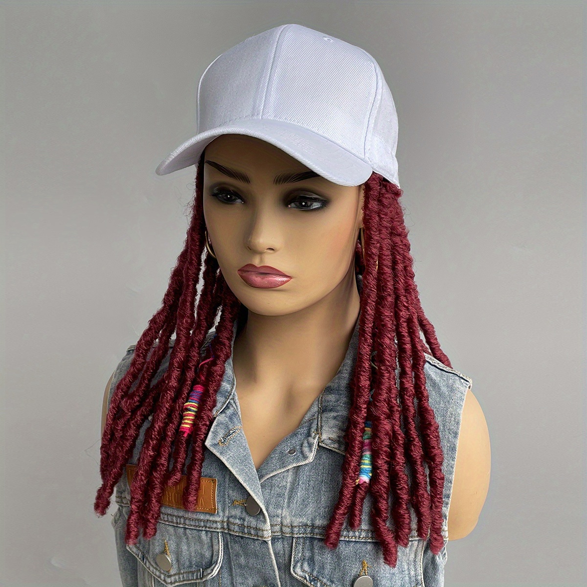 Hat Wigs Dreadlock Wigs Baseball Cap Glueless Hat Synthetic - Temu