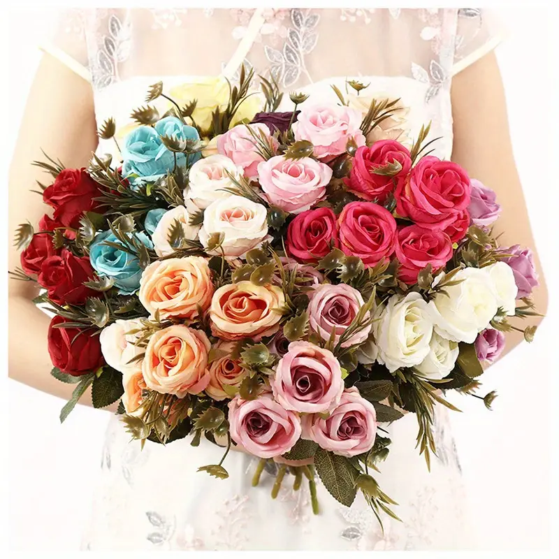 1pc、造花、造花ローズ フラワー造花リアルなシミュレーション花咲くdiyクラフト ホームテーブルリビン の装飾屋内屋外用 Temu