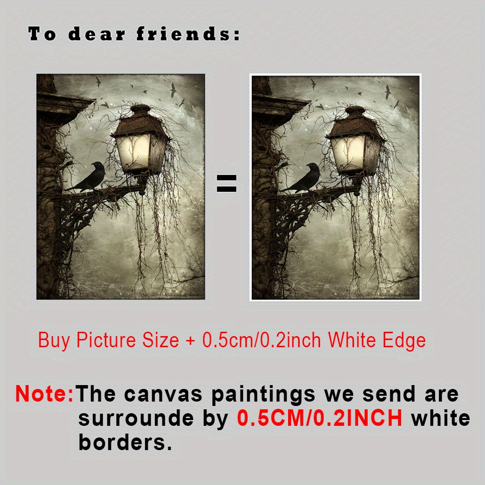 Canvas Painting Wall Art Lamp Crow Hd Printed Animal Poster - Temu