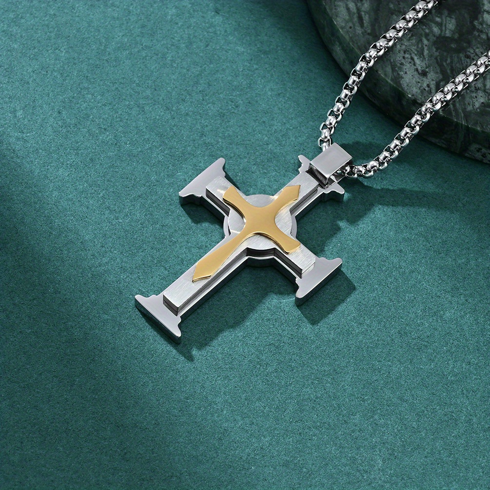 Three layer Flower Combination Cross Pendant Fashion Retro - Temu Australia