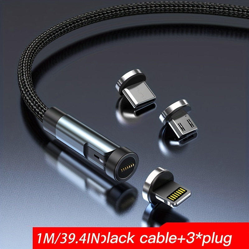 1pc Magnetic Mounted Data Line 540 Rotating 3a Automotive Fast Charging ...