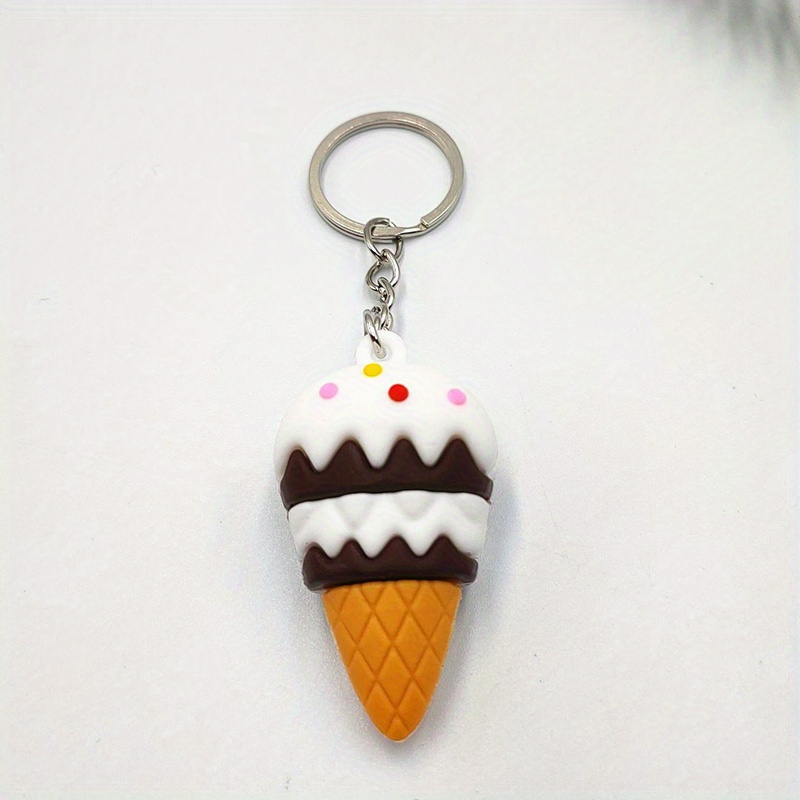 Creative Simulation Ice Cream Keychain Pvc Soft Rubber - Temu Norway