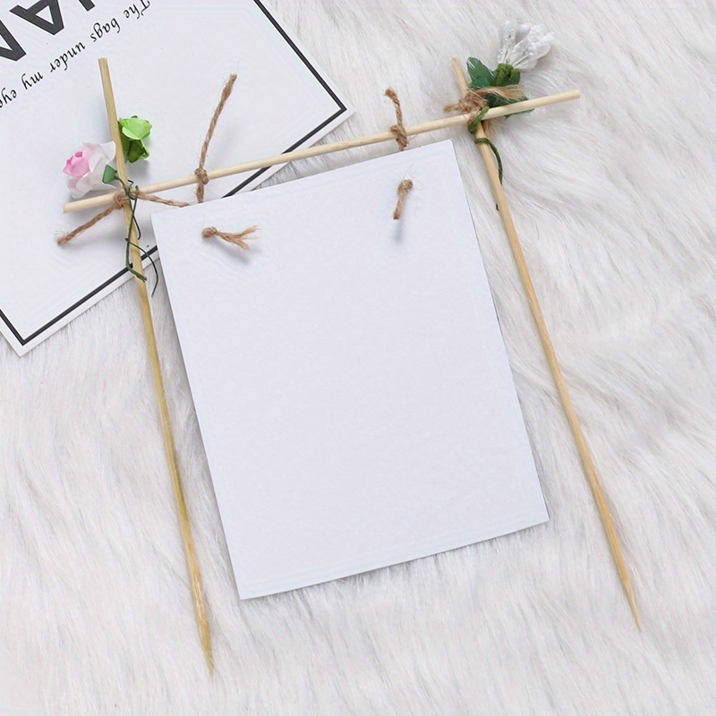 Cake Topper Banner Rustic White Card Flower Holder Diy - Temu Netherlands