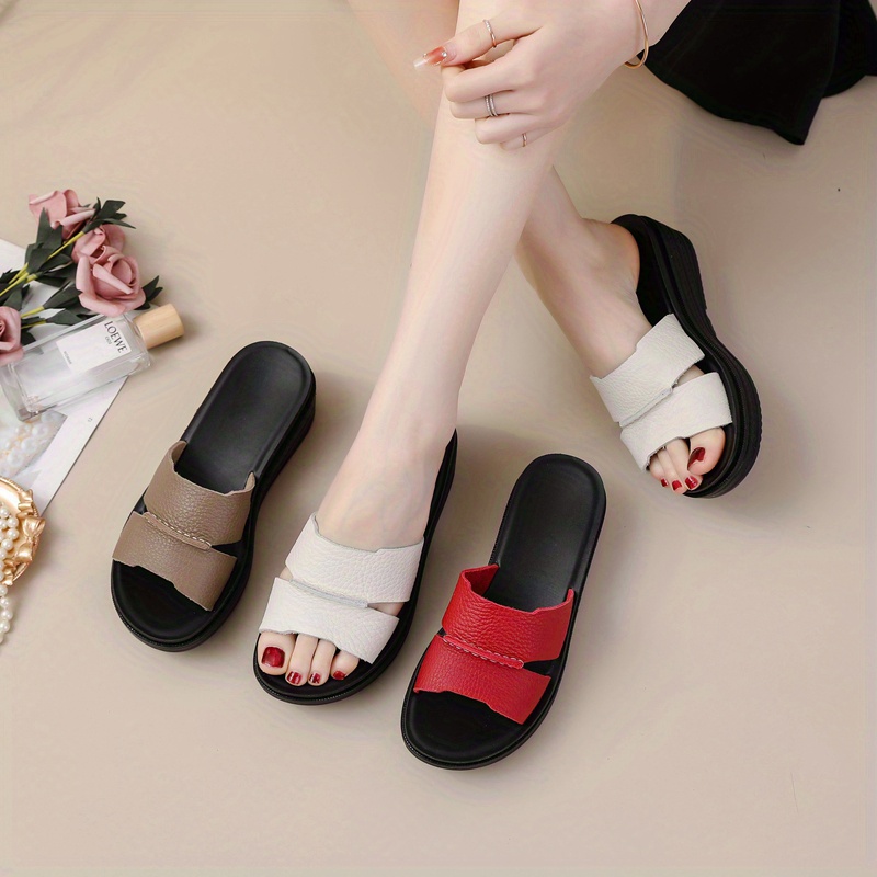 Women's Comfortable Slides Open Toe Thick Bottom Slides - Temu Norway