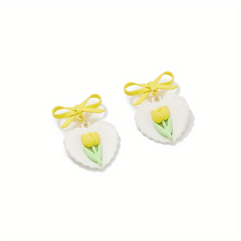 Fleur De Tulipe Avec Boucle Doreille Arc Boucles Doreilles Haut De ...